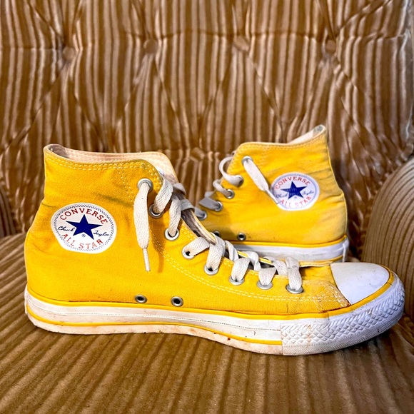 Converse | Shoes | Yellow High Top Converse Size Mens Size 8 | Poshmark